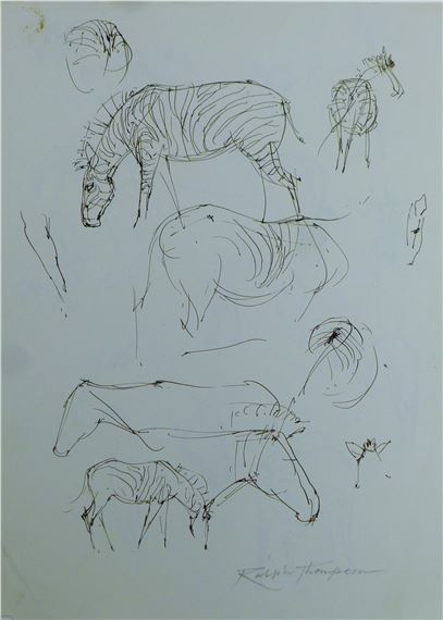 Ralph Thompson | British (AR), Two Zebra Studies,, one signed and one ...