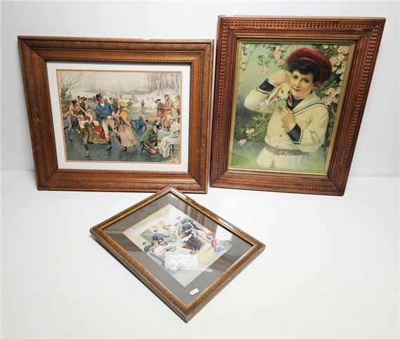 Three | Three mostly early lithographs in timber frames | MutualArt