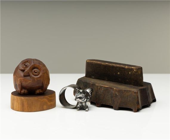 Block | A collection of item including timber owl | MutualArt