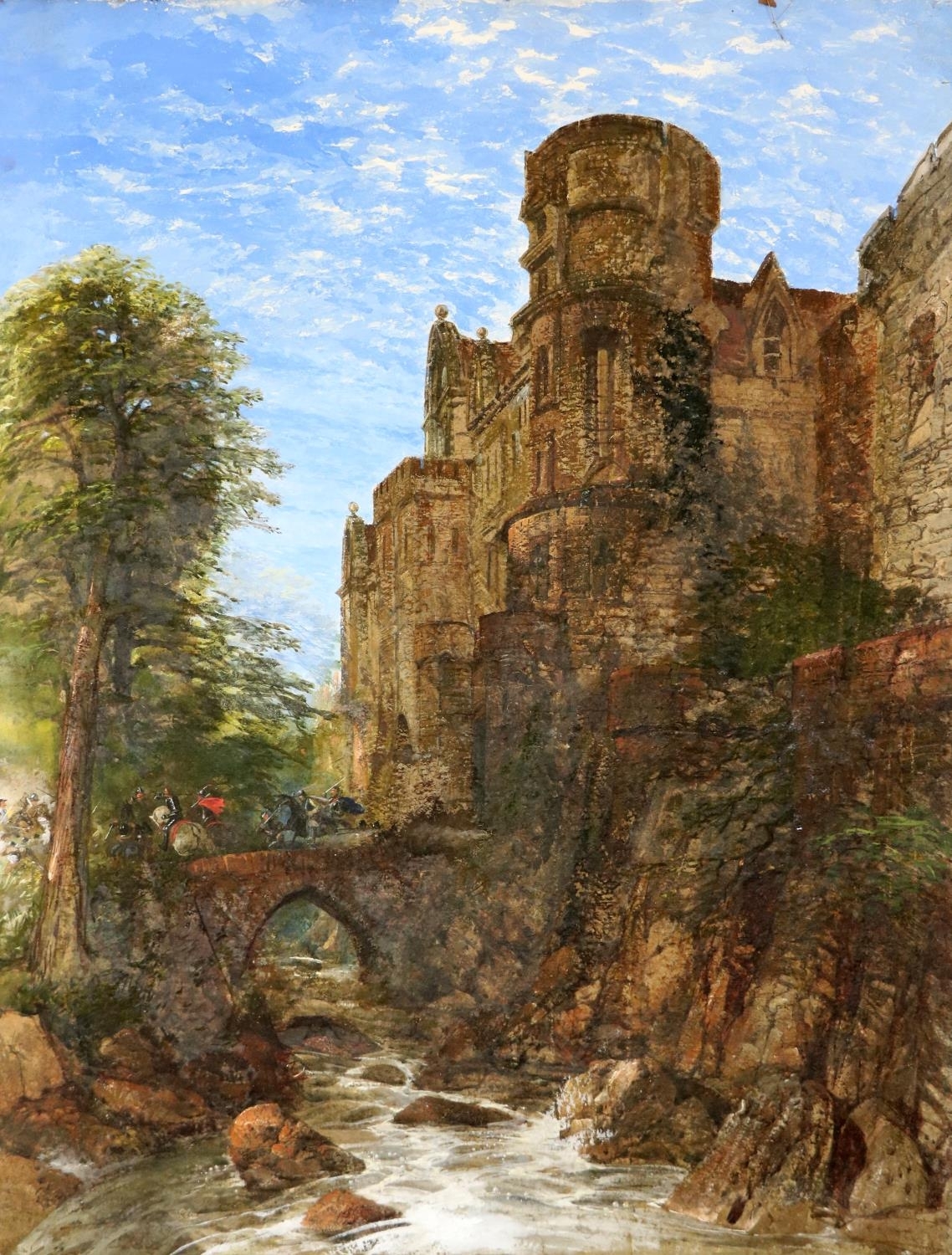 Samuel Rayner | Battling on the Bridge of a Castle | MutualArt