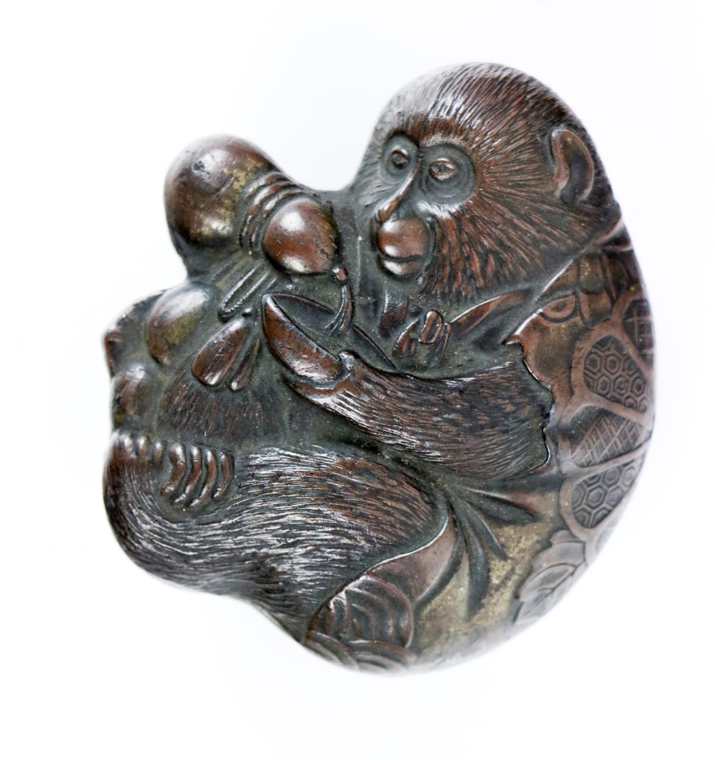 Monkey | modelled as seated monkey with bowl and bottle in hand (20th ...