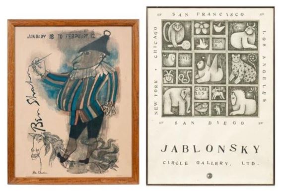 Carol Jablonsky | Lot of Two Exhibition Posters - Shahn & Jablonsky ...