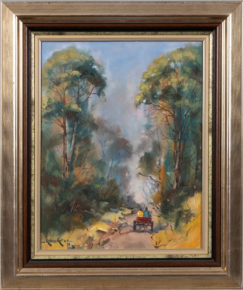 Kobus Petrus Kotzé | donkeycart on gravel road | MutualArt
