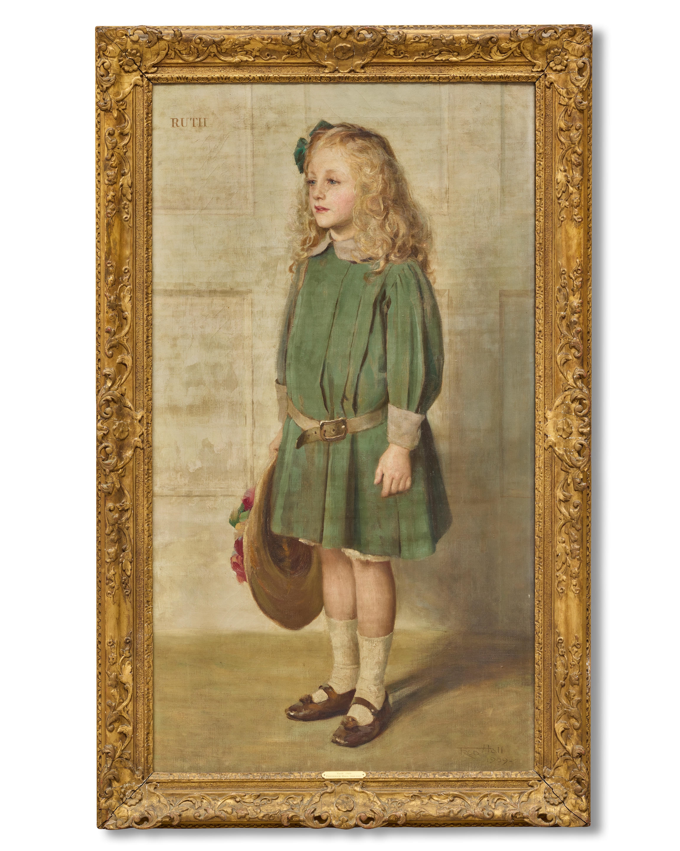 Frederick Hall | Ruth, portrait of a girl in a green dress (1909 ...
