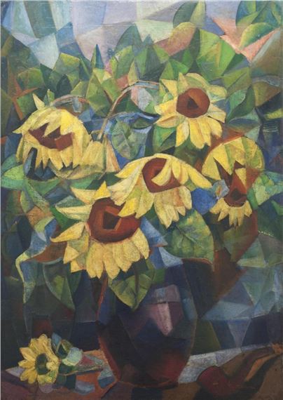 Natan Altman | Nathan Altman- Sunflowers- 1910 | MutualArt