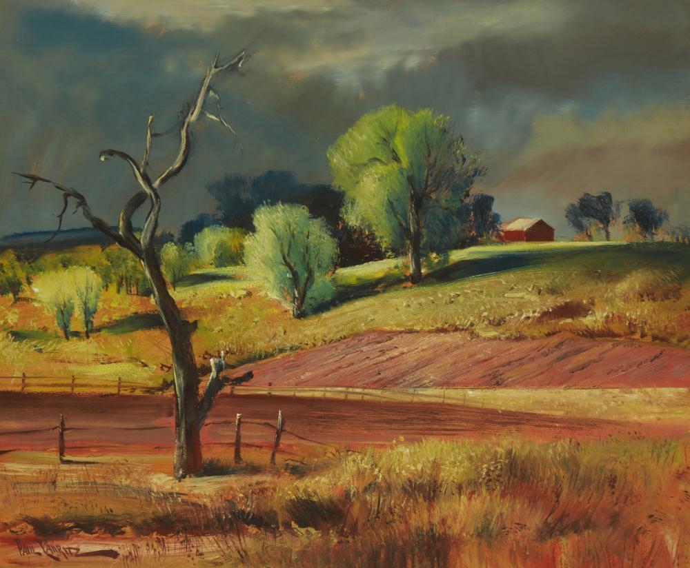 Paul Lauritz | Barn in a farm landscape | MutualArt