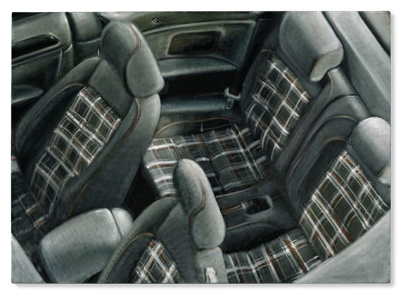 Issy Wood | The plaid / car interior (2020) | MutualArt