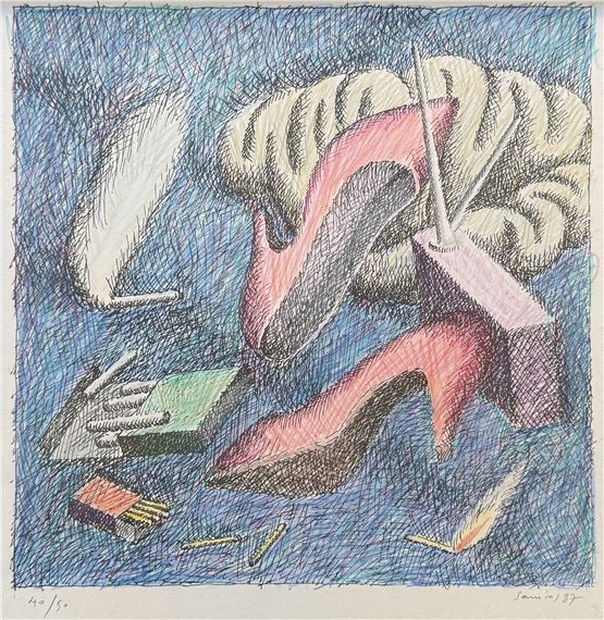 Pavlos Samios | Hand-coloured lithograph (1987) | MutualArt