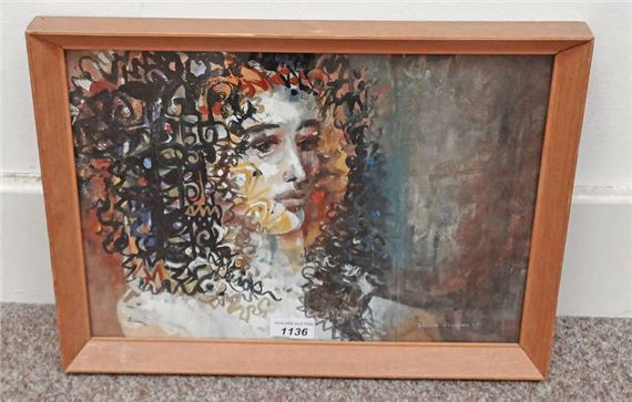 Moira Frewin | Moira frewin abstract portrait of a lady signed & dated ...