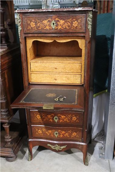 LOUIS | Antique French Louis XV style secretaire a abattant with marble ...