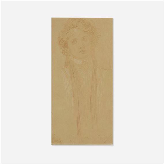 Alphonse Mucha | Portrait of a Girl : Drawing (Circa 1925) | MutualArt