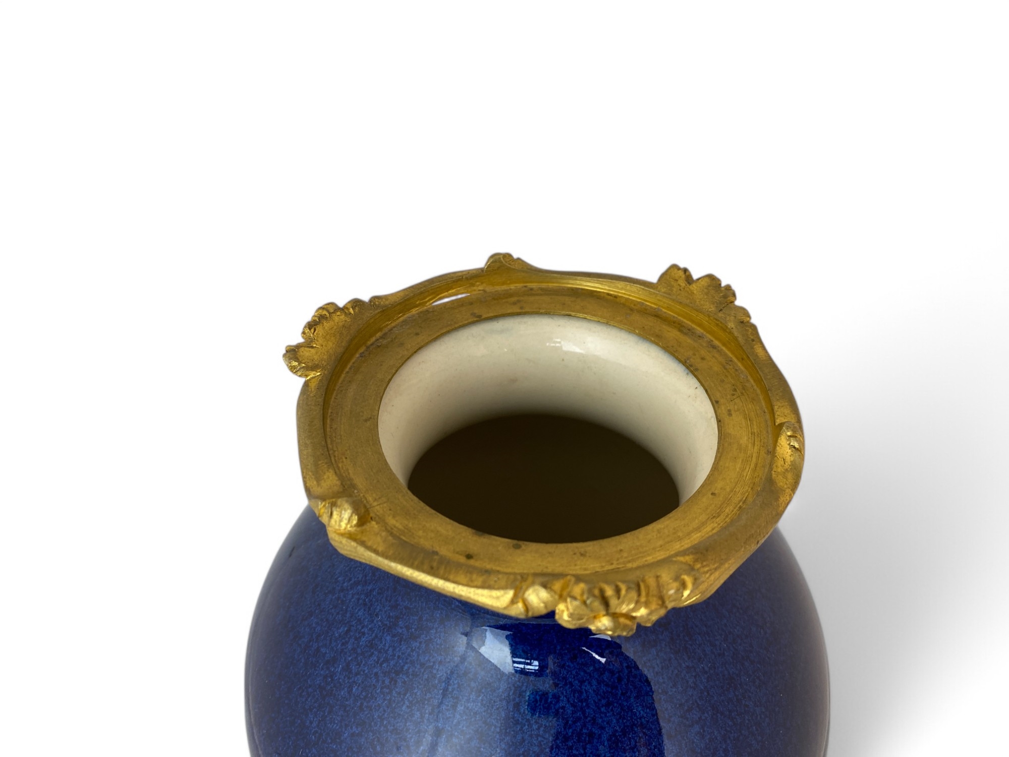 LOUIS | A Louis XV style gilt bronze mounted dark blue ceramic vase ...