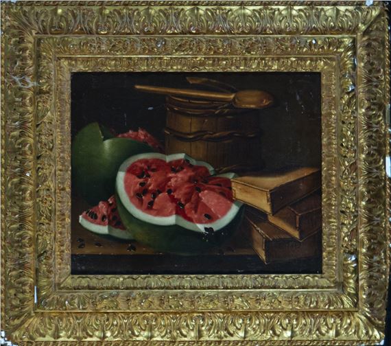 Spanish School, 18th Century | Escuela Española del siglo XVIII - Bodegón de frutas con barril ...