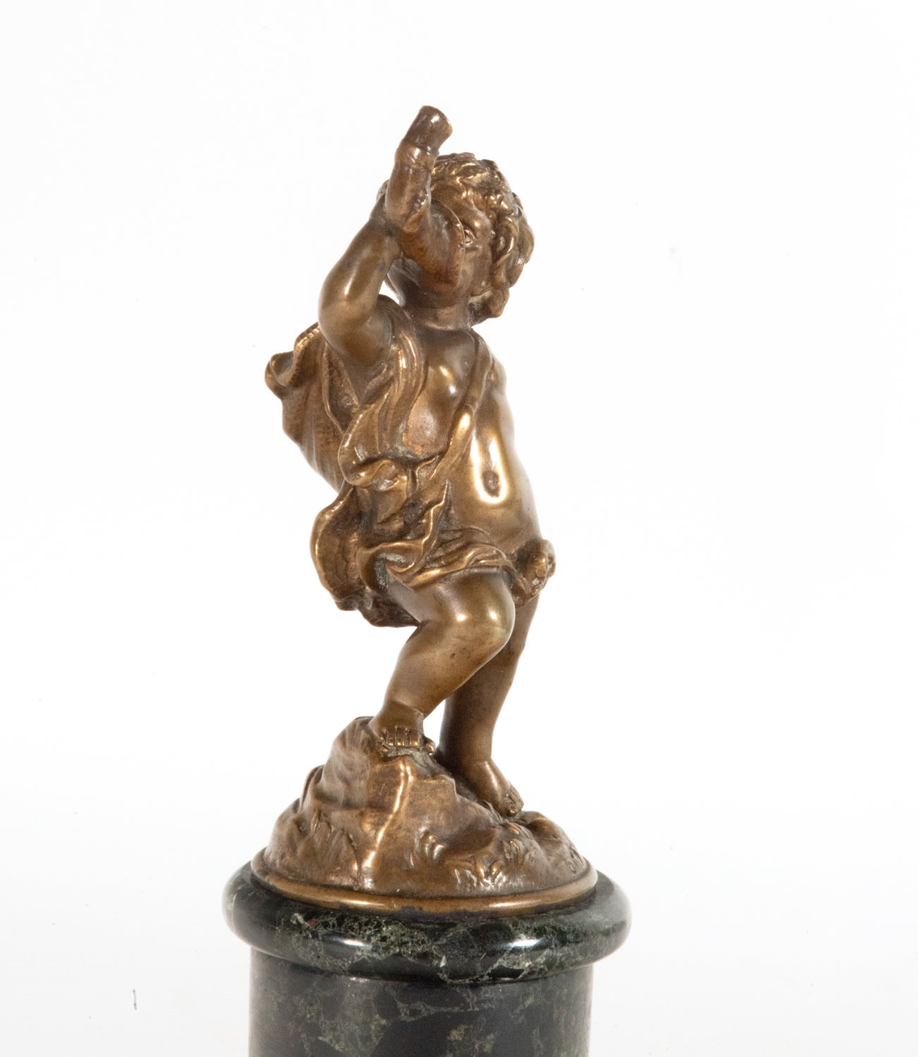 John Henning Sr. | Baco Triunfante en bronce Grand Tour con peana en mármol verde | MutualArt