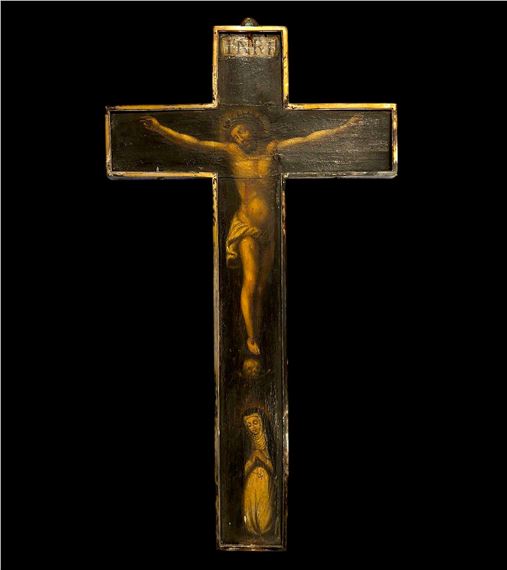 Spanish School, 18th Century | Escuela Española del siglo XVII - Cruz de celda con montura de ...