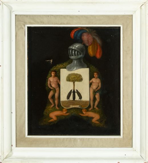 Spanish School, 18th Century | Escuela Española del siglo XVIII - Escudo Heraldico con Adán y ...