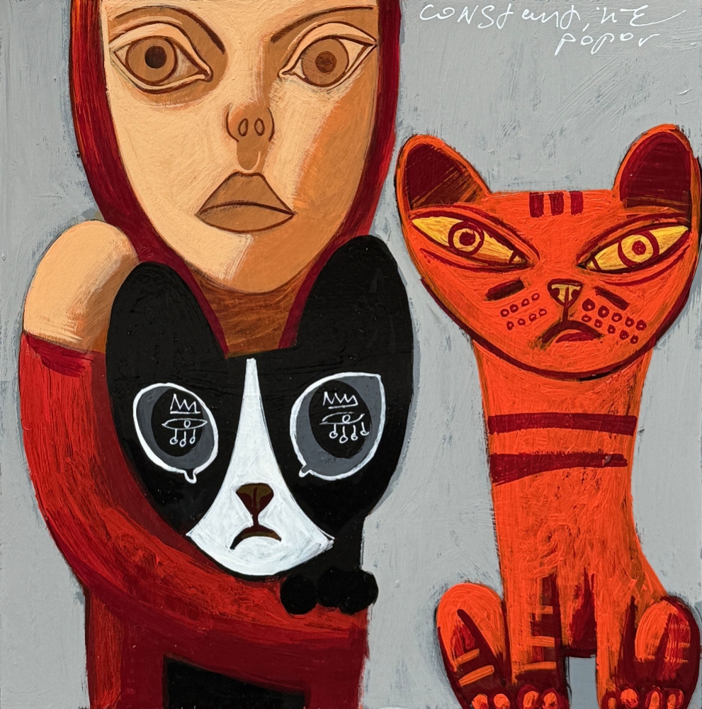 Constantine Popov | Taya with Cats | MutualArt