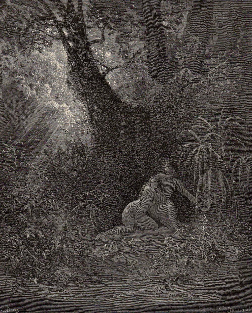 Gustave Doré | Gustave Dore Adam & Eve (Milton's Paradise Lost) c. 1880 ...
