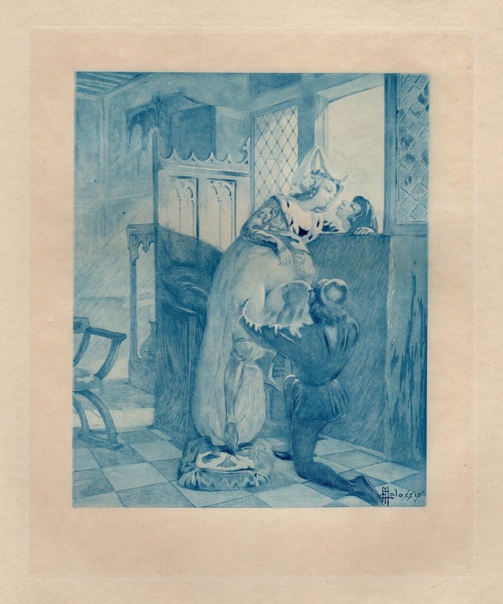 Edmond Malassis | Risque Edmond MALASSIS LIMITED Engraving Le baiser ...