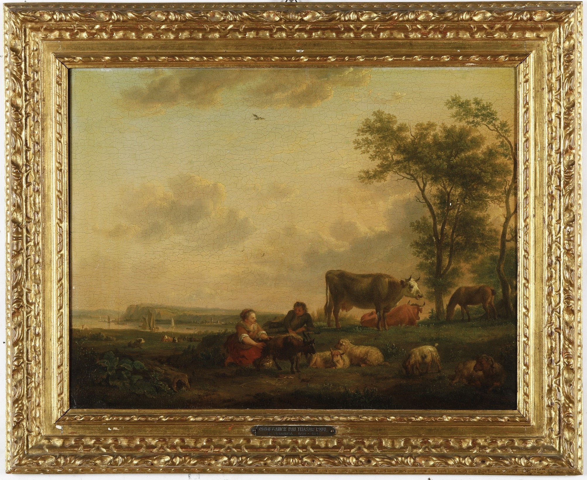 Balthasar Paul Ommeganck | Paesaggio con coppia di pastorelli e armenti ...