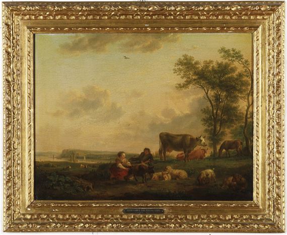 Balthasar Paul Ommeganck | Paesaggio con coppia di pastorelli e armenti ...