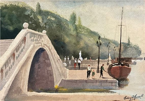 Rodney Fryer Russell | Rodney F. Russell Quayside, Venice, signed ...