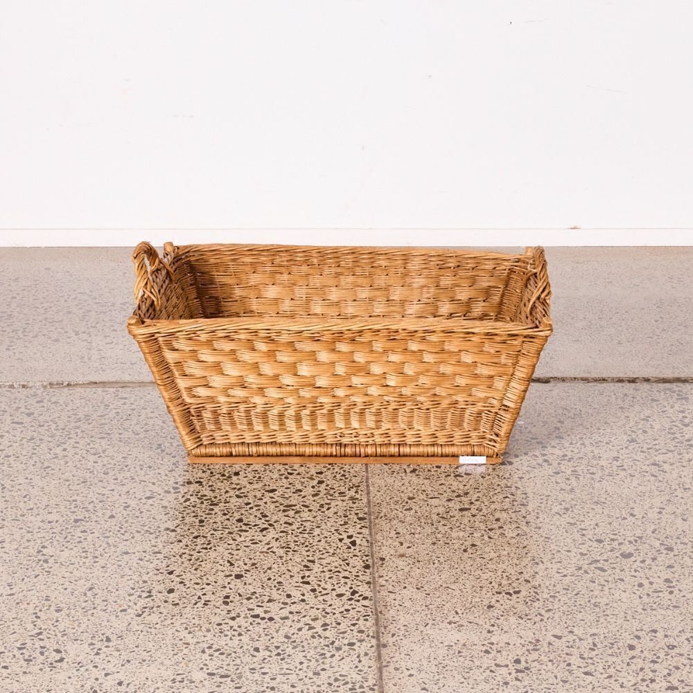 Large | A Large Vintage Rectangular Wicker Basket | MutualArt