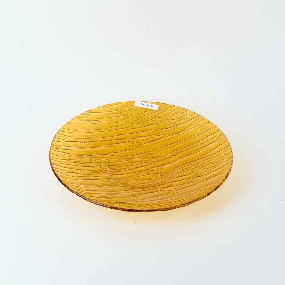 Amber | A Mid-Century Textured Amber Glass Platter | MutualArt