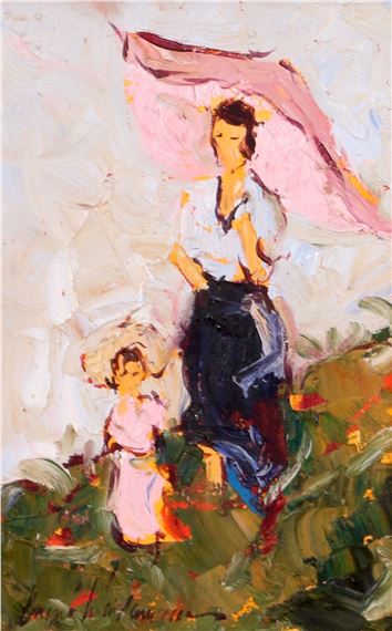 Corné Weideman | MOTHER AND CHILD WITH PARASOL | MutualArt