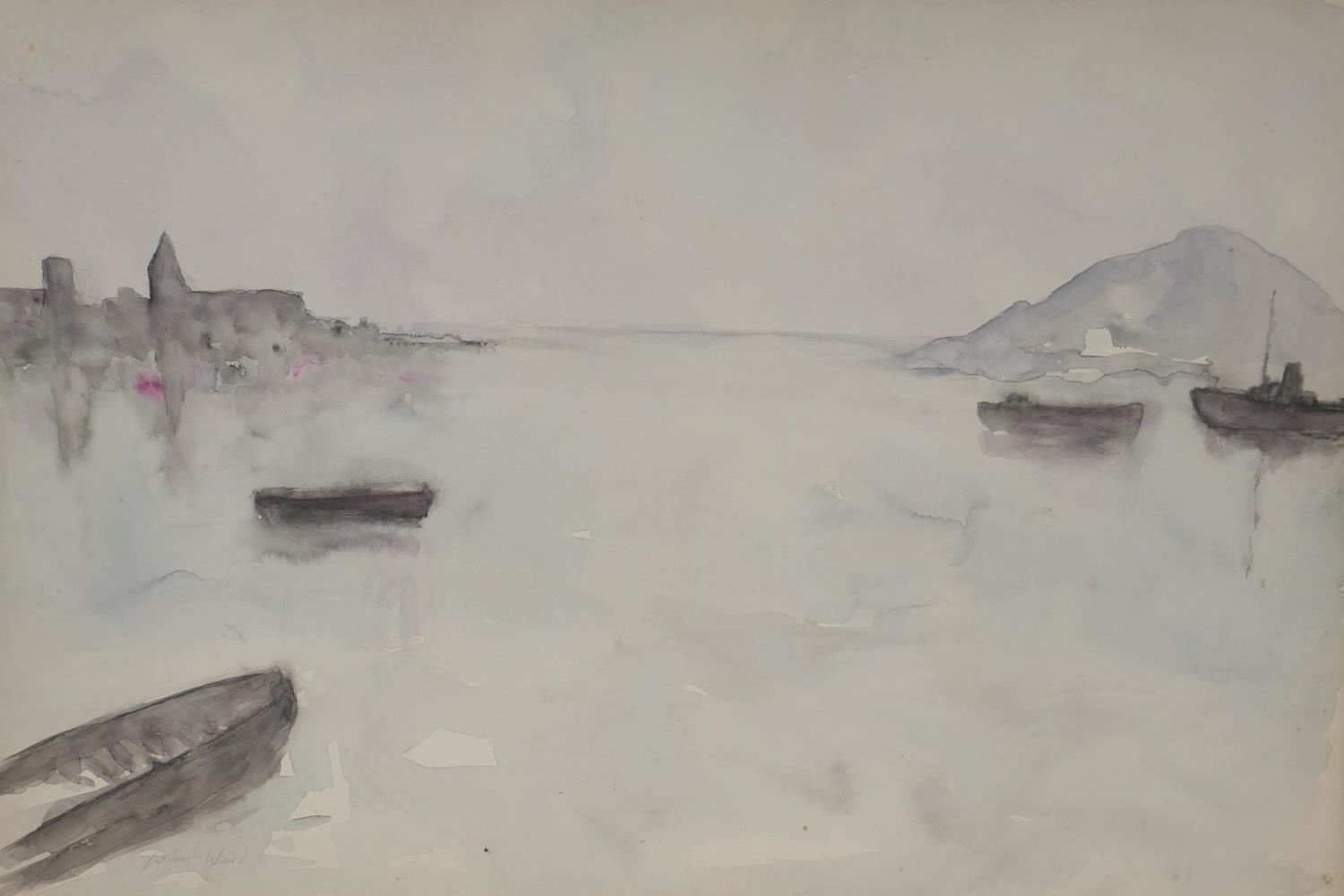 John Stanton Ward | boats in a coastal inlet | MutualArt