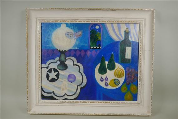 Mary Fedden | blue still life | MutualArt