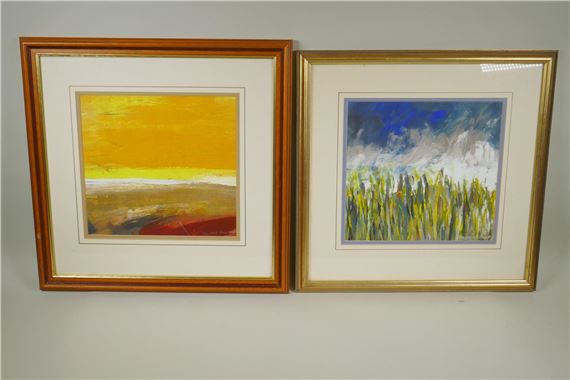 Margaret Knott | pair of abstract landscapes | MutualArt
