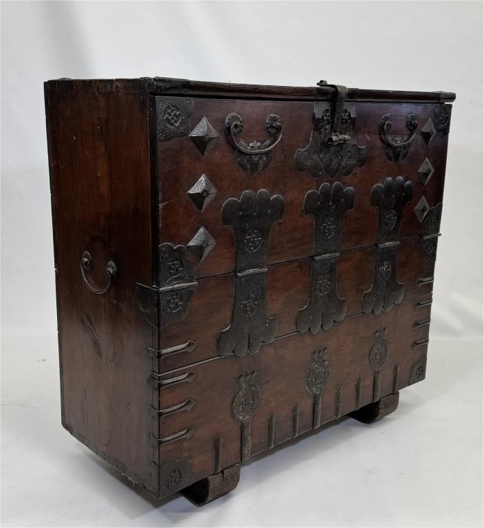 Front | KOREAN DROP FRONT CHEST WITH METAL WORK | MutualArt