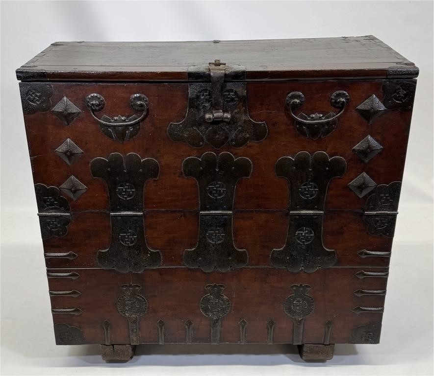 Front | KOREAN DROP FRONT CHEST WITH METAL WORK | MutualArt