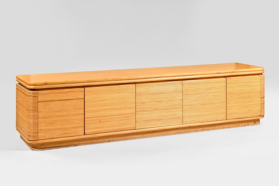 Gabriella Crespi | Very long rattan veneered enfilade opening with five ...