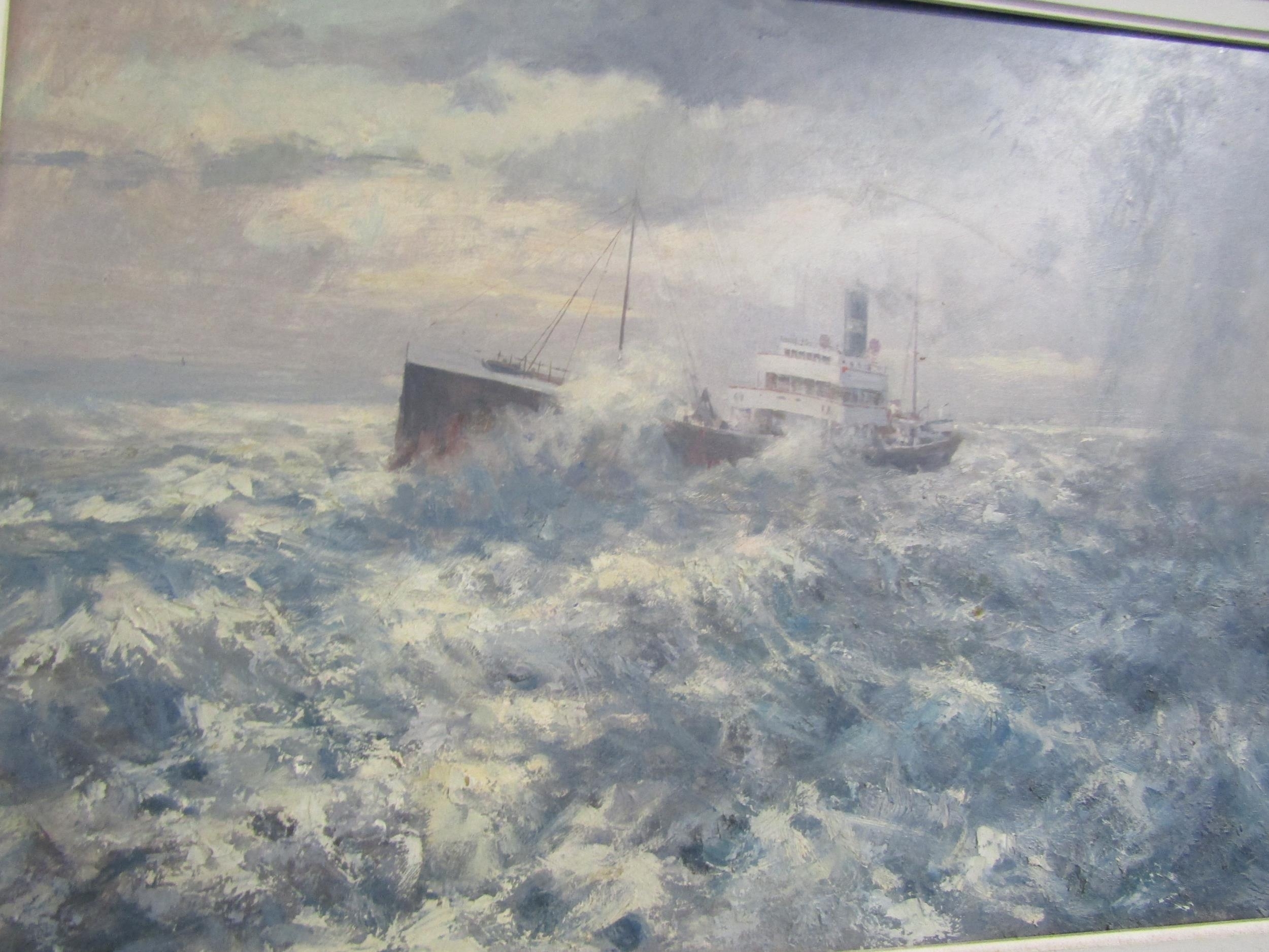 William Eric Thorp | ship in choppy waters | MutualArt