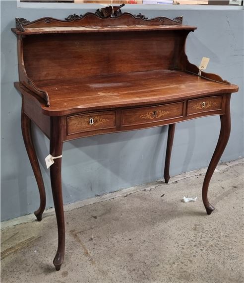 Three | A FRENCH STYLE MAHOGANY DESK | MutualArt