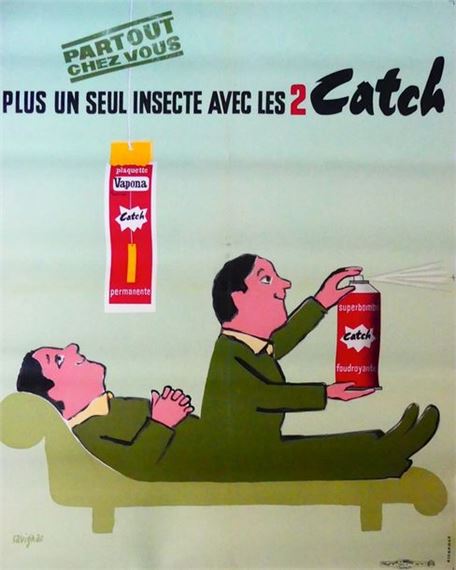 Raymond Savignac | (2 posters) PLUS UN SEUL INSECTE AVEC LES 2 CATCH ...