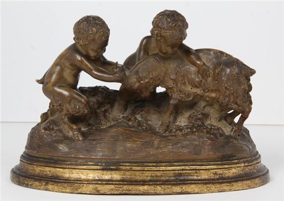 Joseph d'Aste | Two satyrs playing with a goat | MutualArt