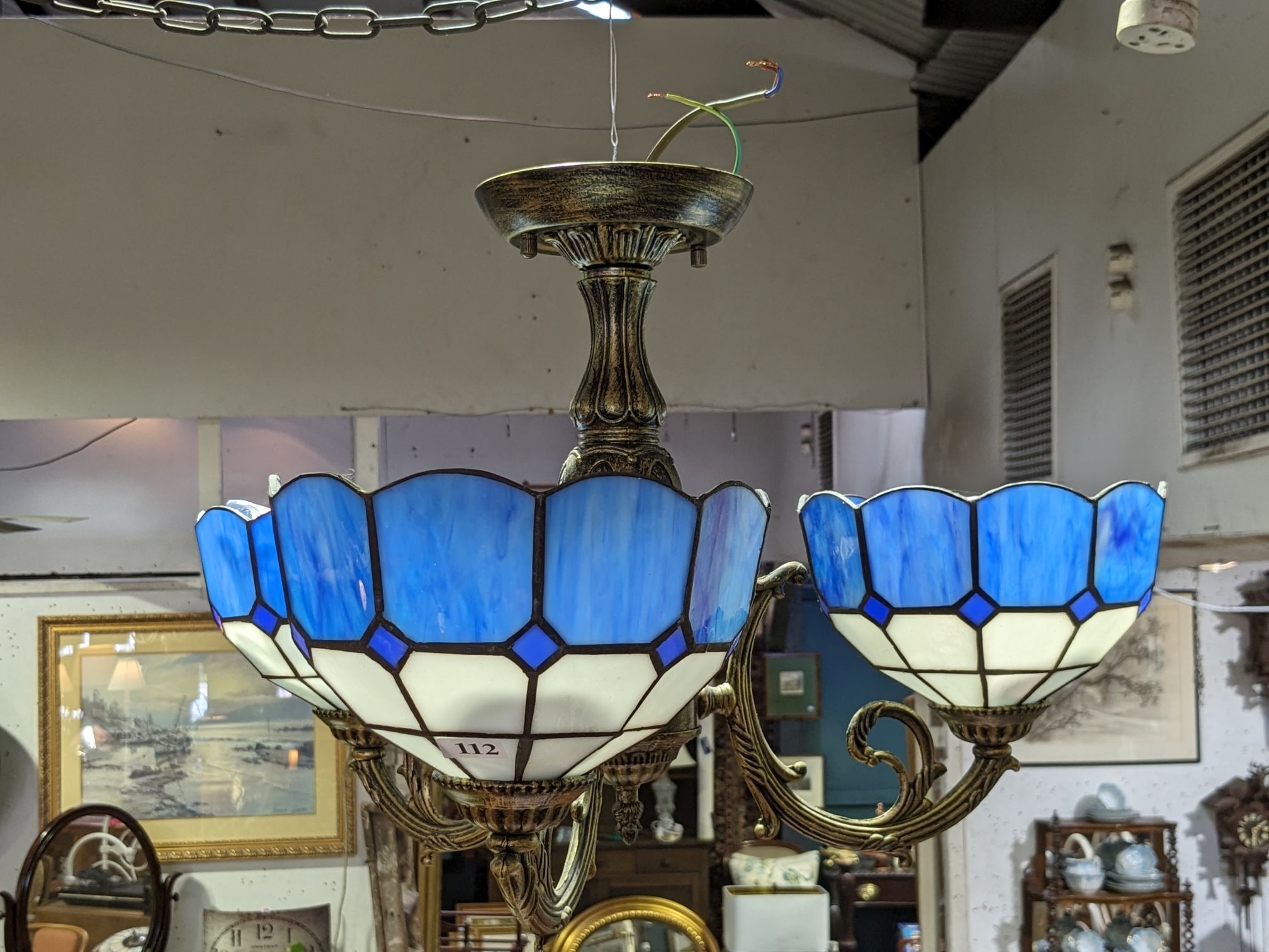 Unknown | THREE BRANCH HANGING LIGHT FITTING | MutualArt