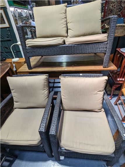 Coffee | FIVE PIECE WICKER OUTDOOR SETTING | MutualArt