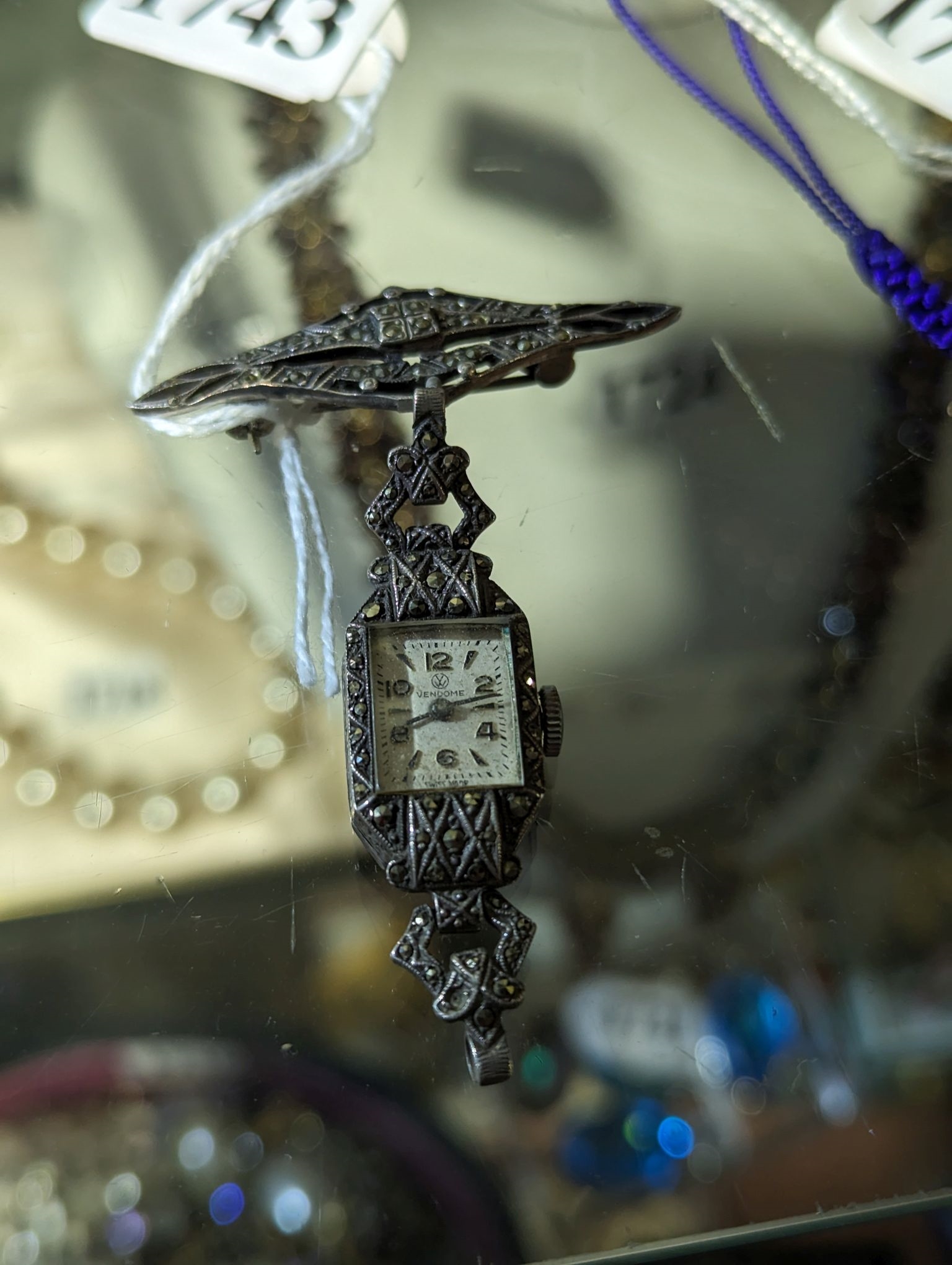 Silver | SILVER MARCASITE WATCH BROOCH | MutualArt