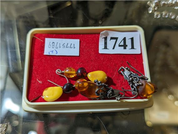 Silver | TWO PAIRS OF AMBER EARRINGS | MutualArt