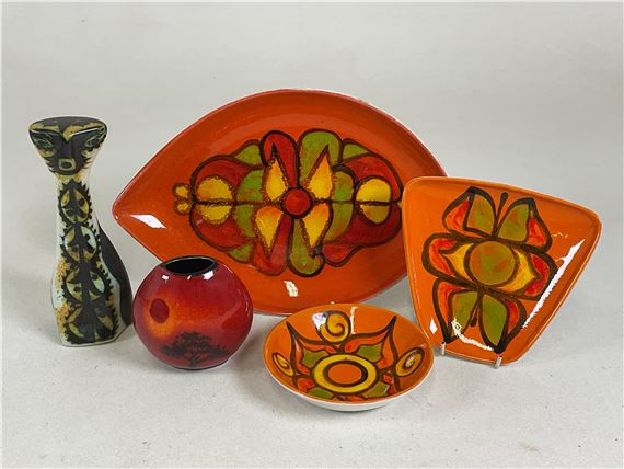 Poole Pottery | together with a Celtic pottery model of a seated cat ...
