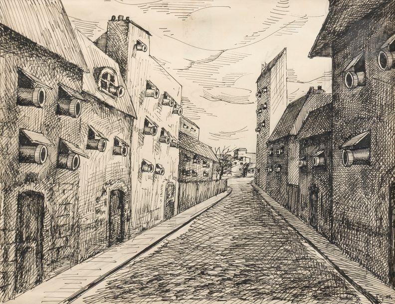 Roland Topor | Rue aux canons | MutualArt