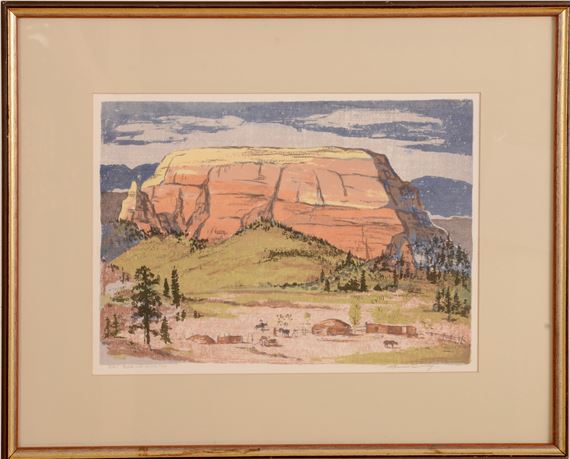 Louie Ewing | LOUIE EWING WESTERN LANDSCAPE SERIGRAPH | MutualArt