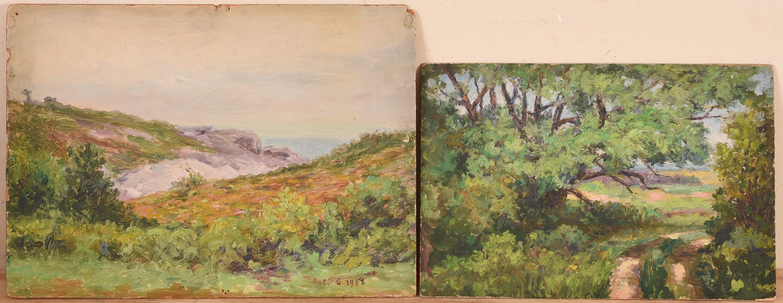 Frank Louvill Bowie | TWO IMPRESSIONIST LANDSCAPES BY FRANK BOWIE ...