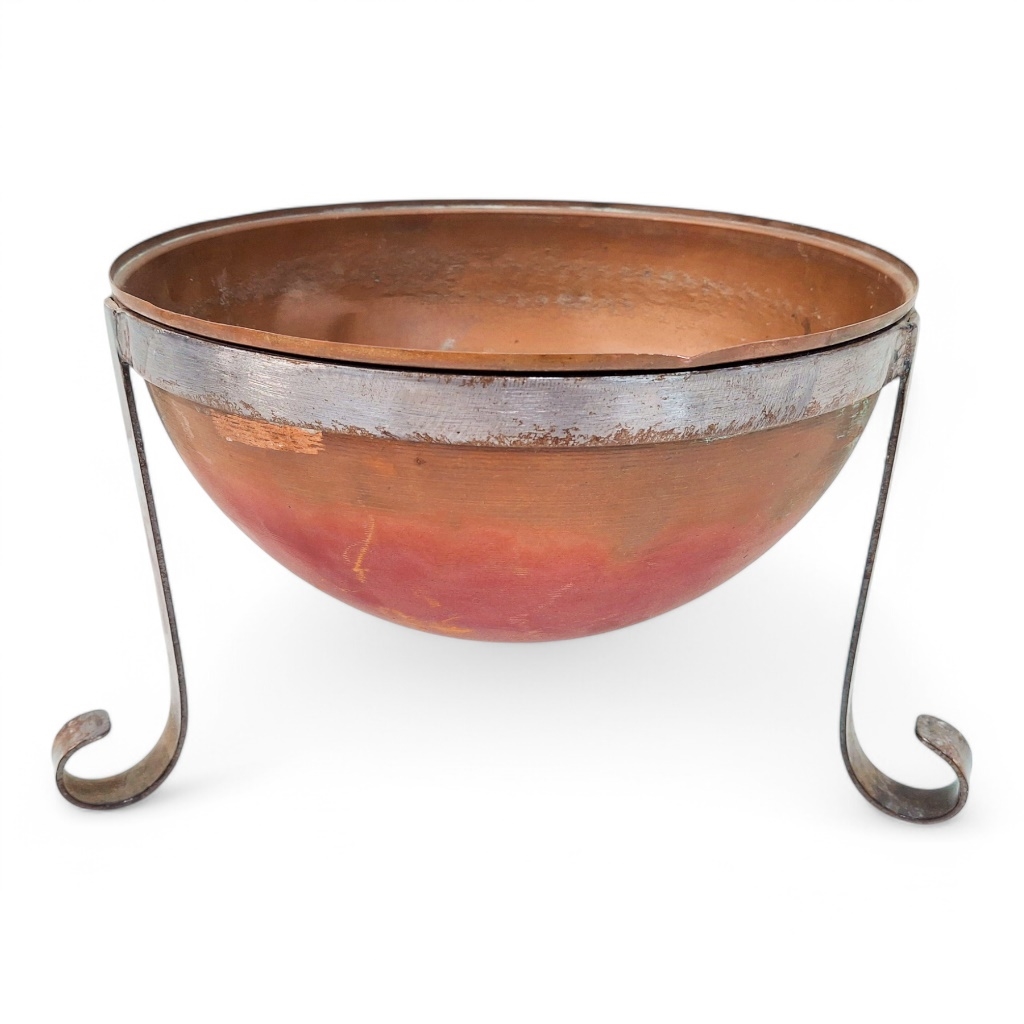 STEEL | LOVELY ANTIQUE 19TH CENTURY CIRCULAR COPPER CENTERPIECE BOWL ON ...