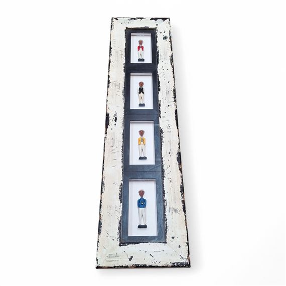 White | WHITE PAINTED WOODEN BOX FRAMED SELECTION OF VINTAGE HAND ...