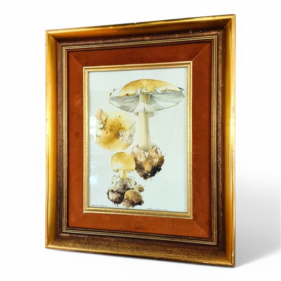 Leigh Voigt | BEAUTIFUL GILD FRAMED ARTWORK OF MUSHROOMS SIGNED AND ...